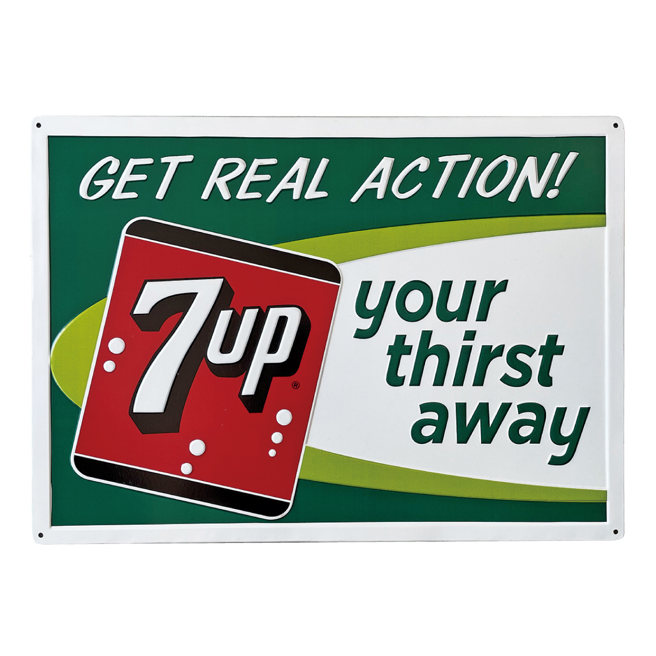 US EMBOSSED SIGN / 7UP-GET REAL ACTION | アメリカン雑貨の仕入れならunitewholesale